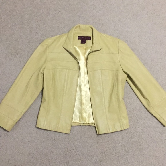 margaret godfrey | Jackets & Coats | Genuine Leather Pastel Yellow ...